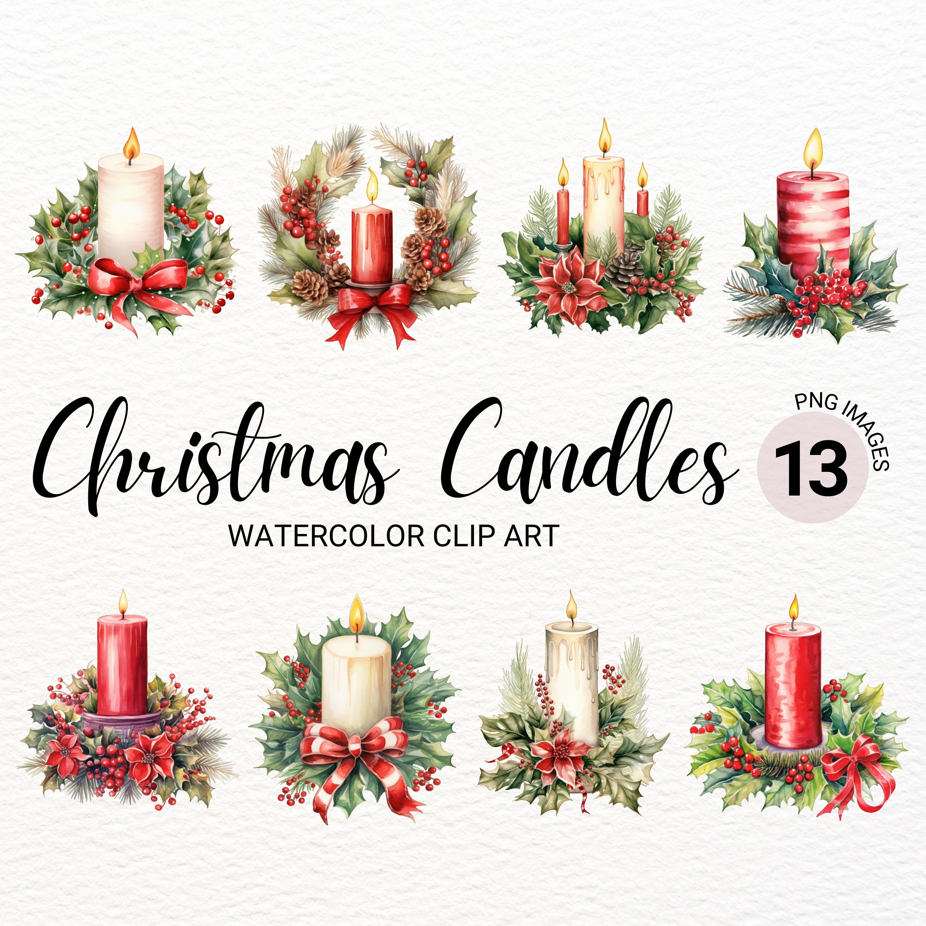 Christmas Candles Clip Art
