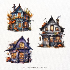 Spooky Magic Shop Clipart | Watercolor Halloween PNG | Collage Images ...
