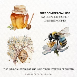 Watercolor Bumblebee Clipart | Bee PNG | Summer Clipart | Honeybee ...