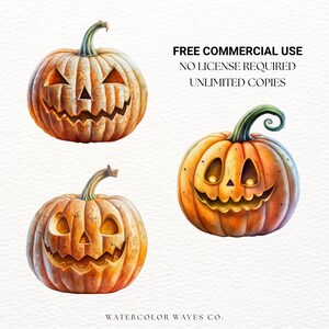 Halloween Pumpkin Clipart | Watercolor Halloween PNG | Spooky Collage ...