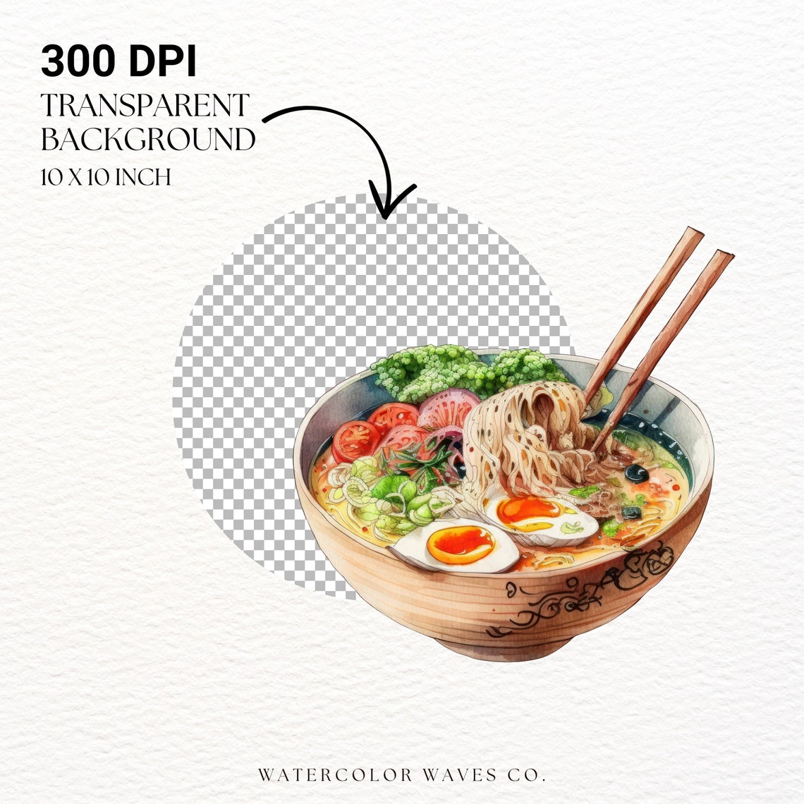 Watercolor Ramen Bowl PNG Ramen Clipart Kawaii Clipart - Etsy
