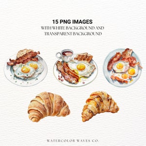 Breakfast Clipart | Watercolor Food Clipart | Waffles PNG | Pancakes ...