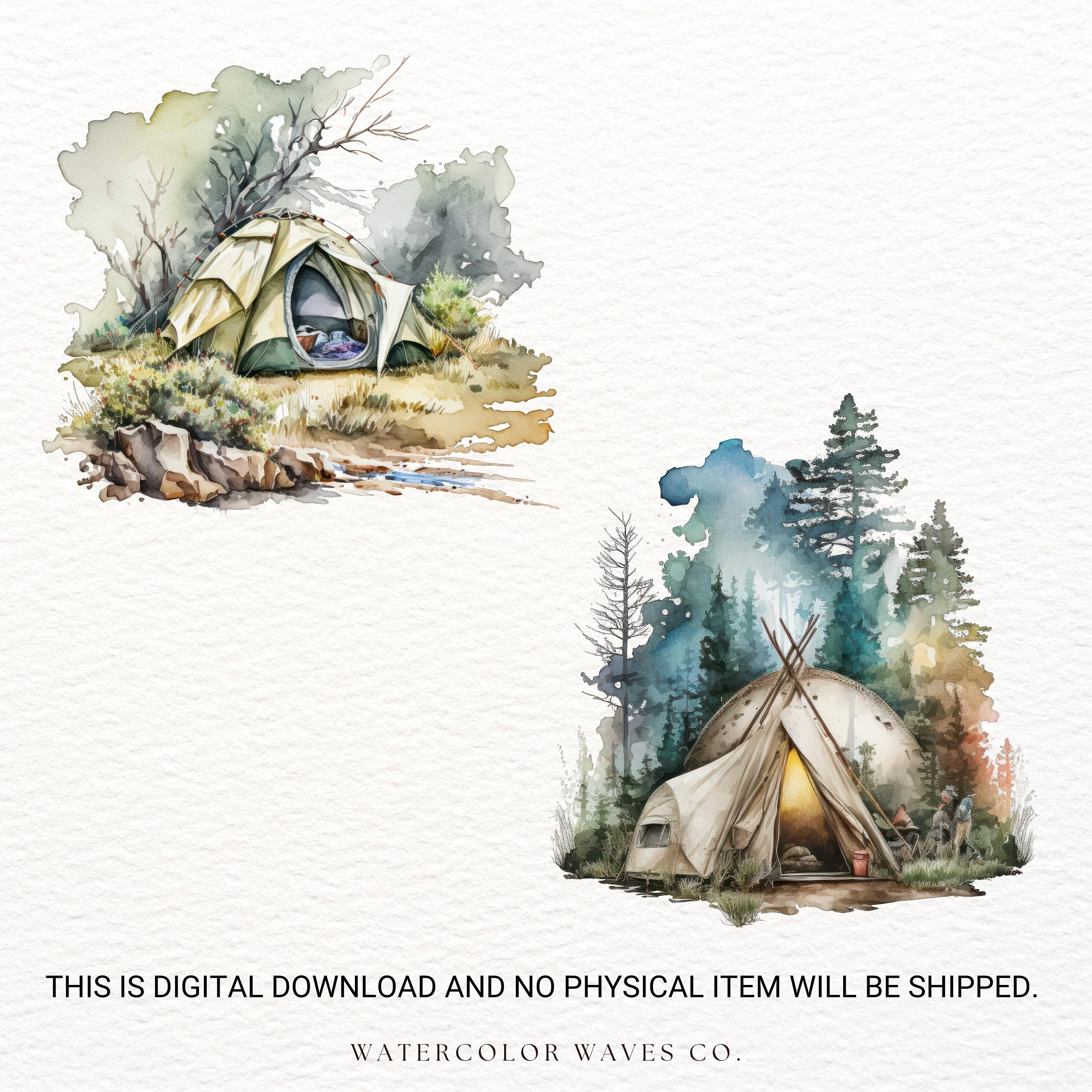 Camping Clipart Camper Clipart Forest PNG Tent Clipart - Etsy Australia