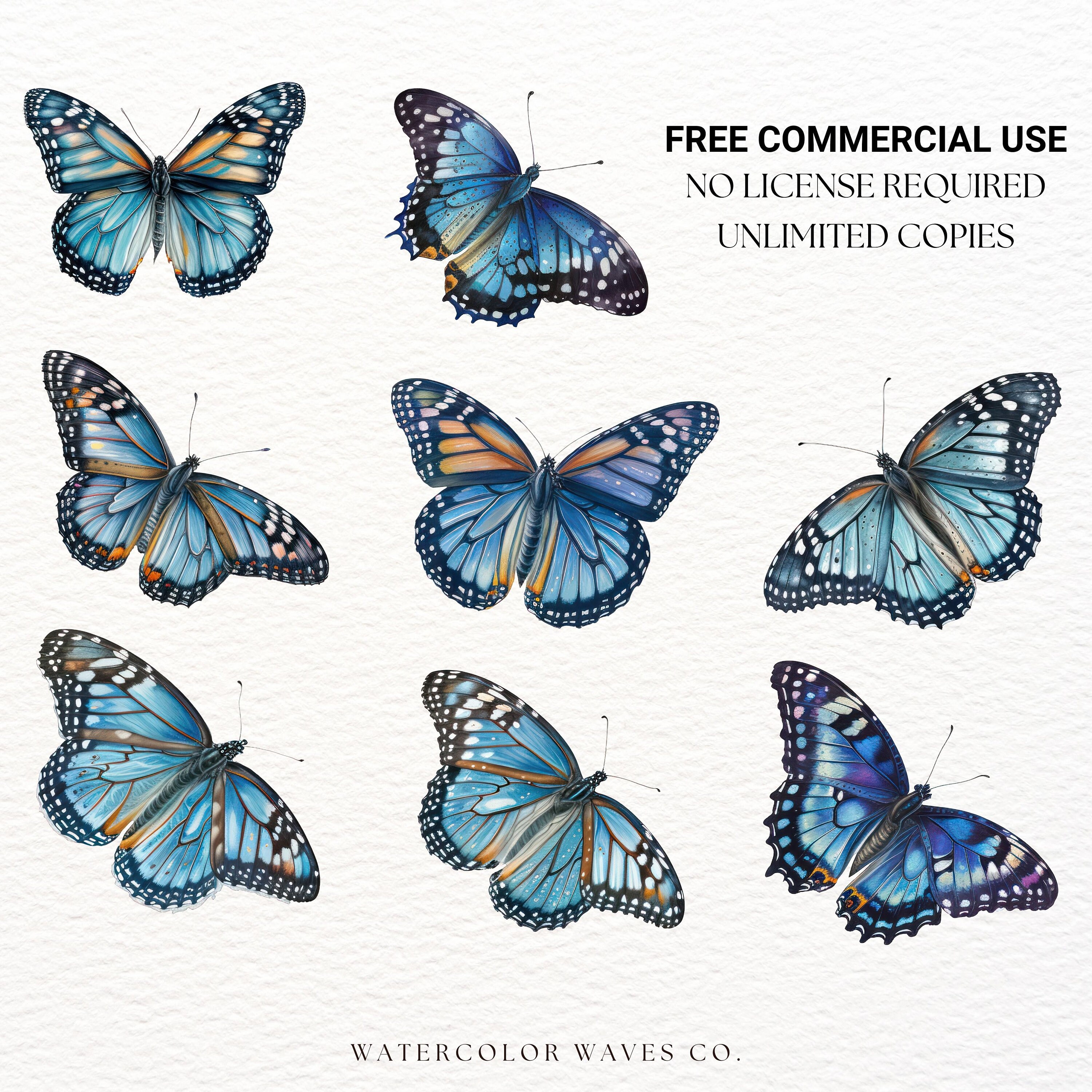 Monarch Butterfly Clipart | Watercolor Purple Butterfly PNG | Floral ...
