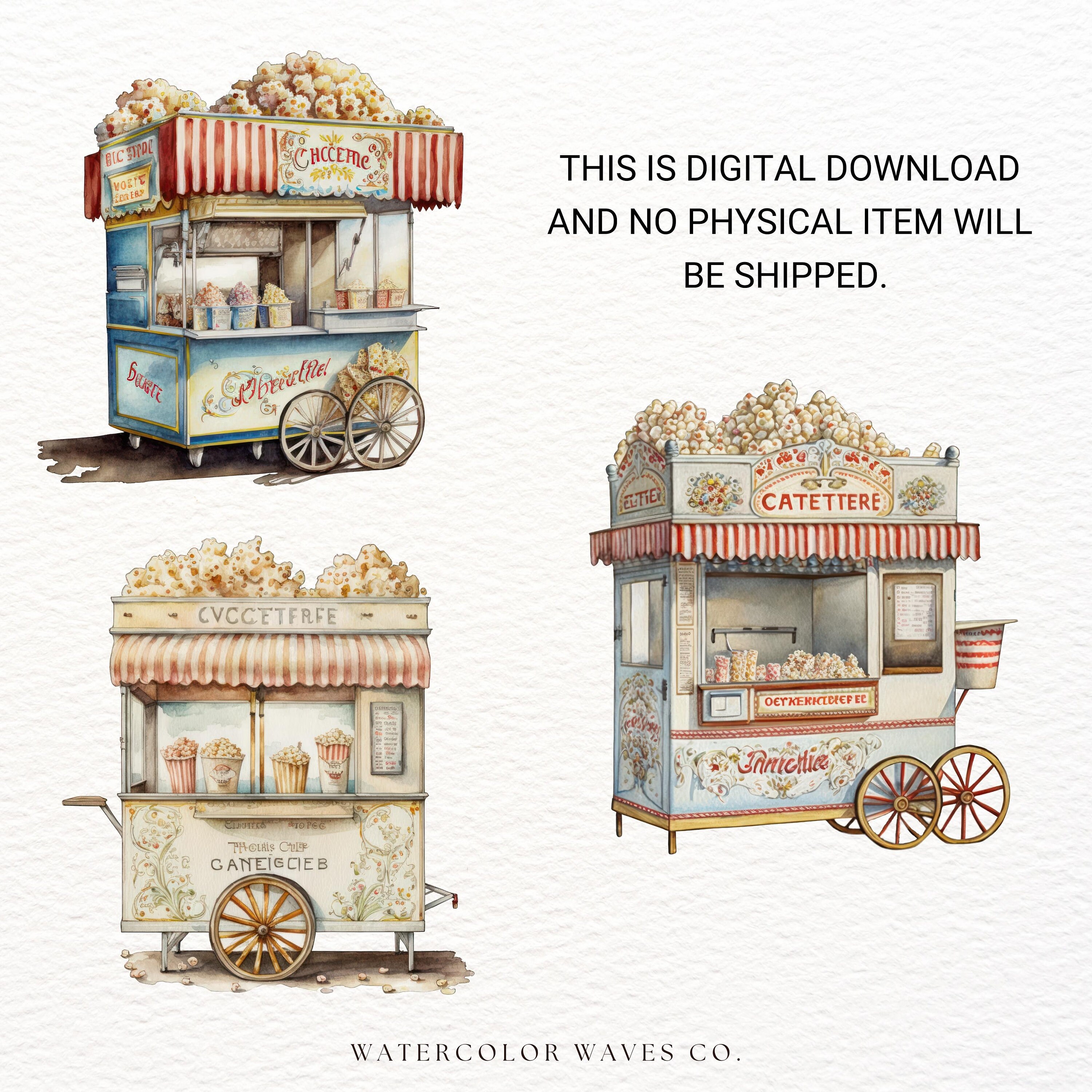 Popcorn Stand Clipart Popcorn PNG Movie Night Clipart - Etsy Australia