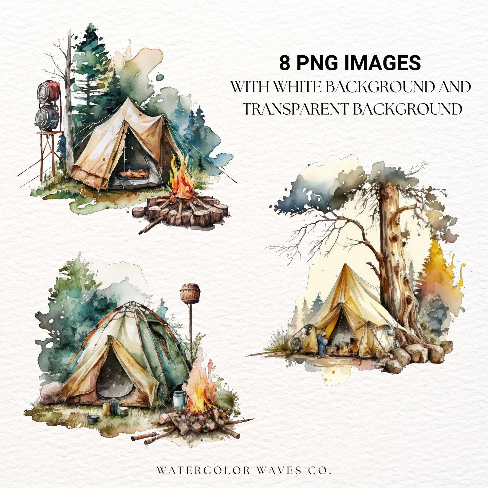 Camping Clipart Camper Clipart Forest PNG Tent Clipart - Etsy Canada