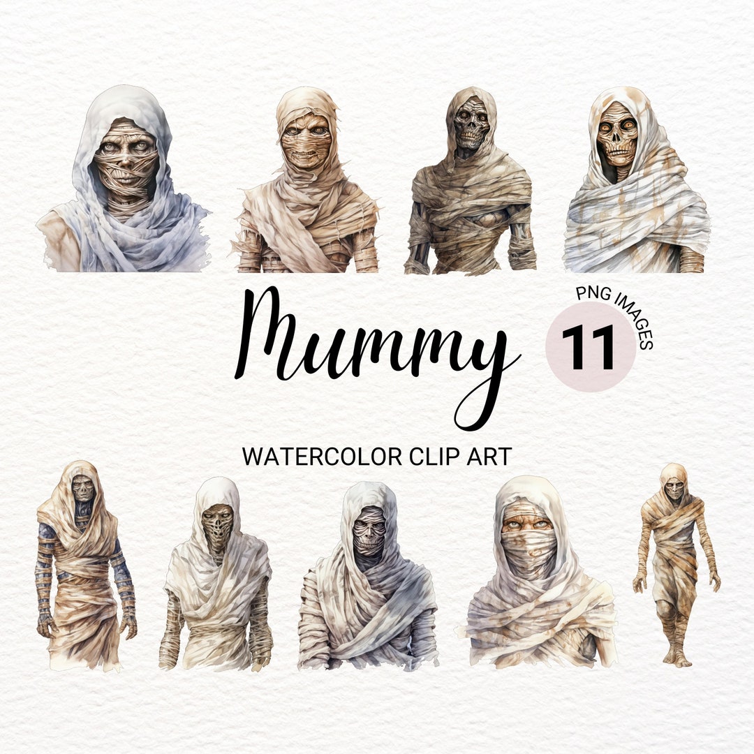 Watercolor Mummy Clipart | Halloween PNG | Collage Images | Junk ...