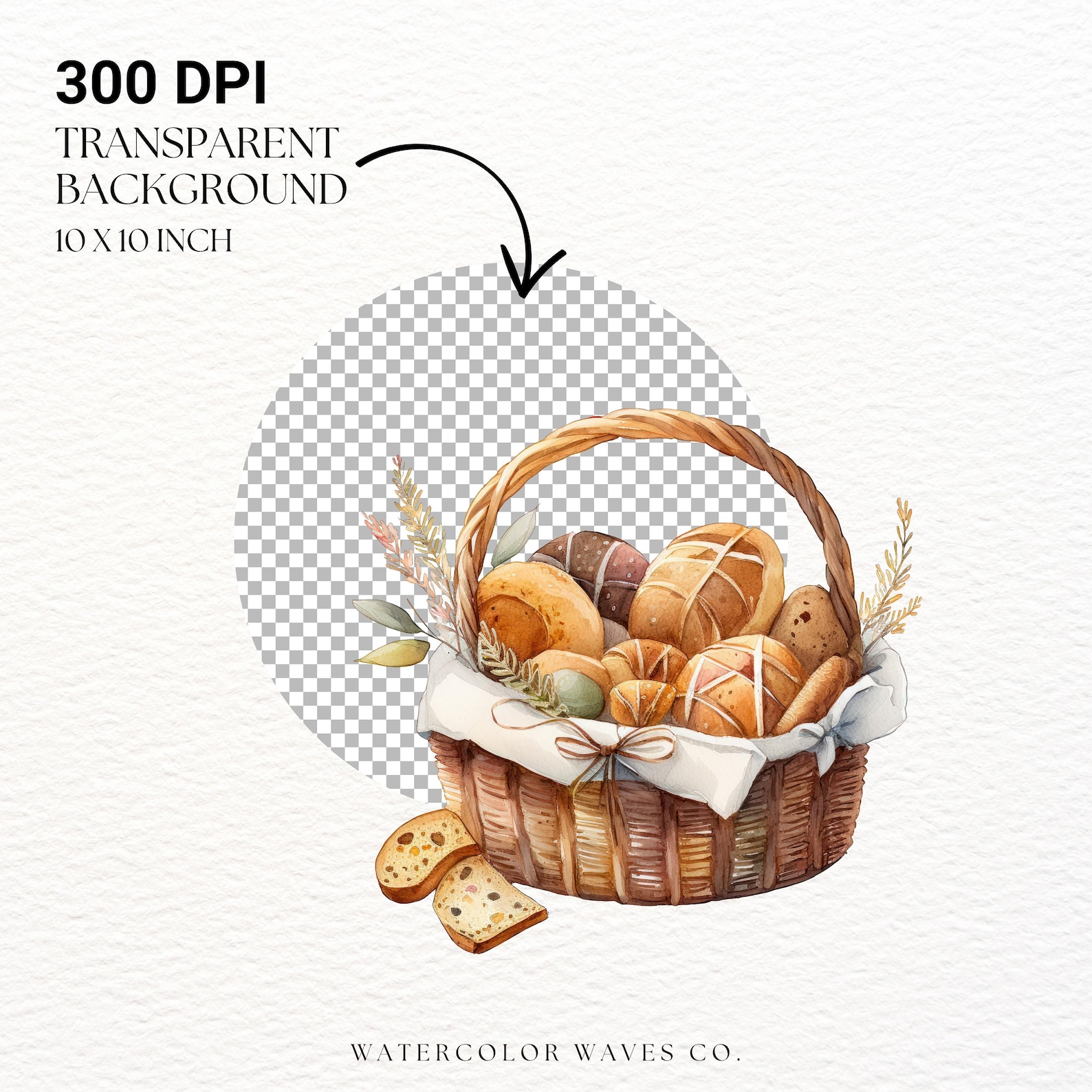 Watercolor Bread Clipart Bakery Clipart Bread Basket Food Clipart ...