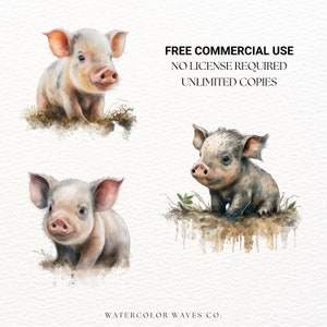 Baby Pig Clipart | Piglet PNG | Cute Pig | Baby Animals Prints | Farm ...