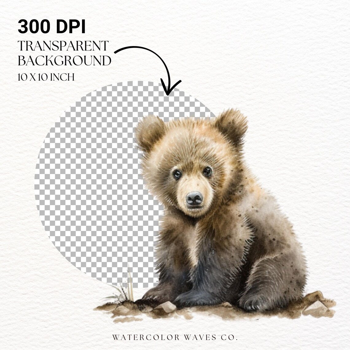 Baby Bear Clipart | Watercolor Clipart Bear | Woodland Animals | Cute ...