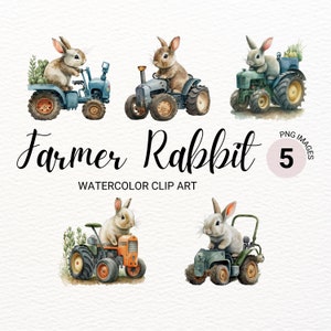 Farmer Bunny Nursery Clipart | Easter Bunny PNG | Baby Animals ...