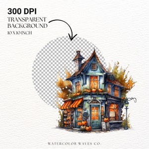 Spooky Magic Shop Clipart | Watercolor Halloween PNG | Collage Images ...