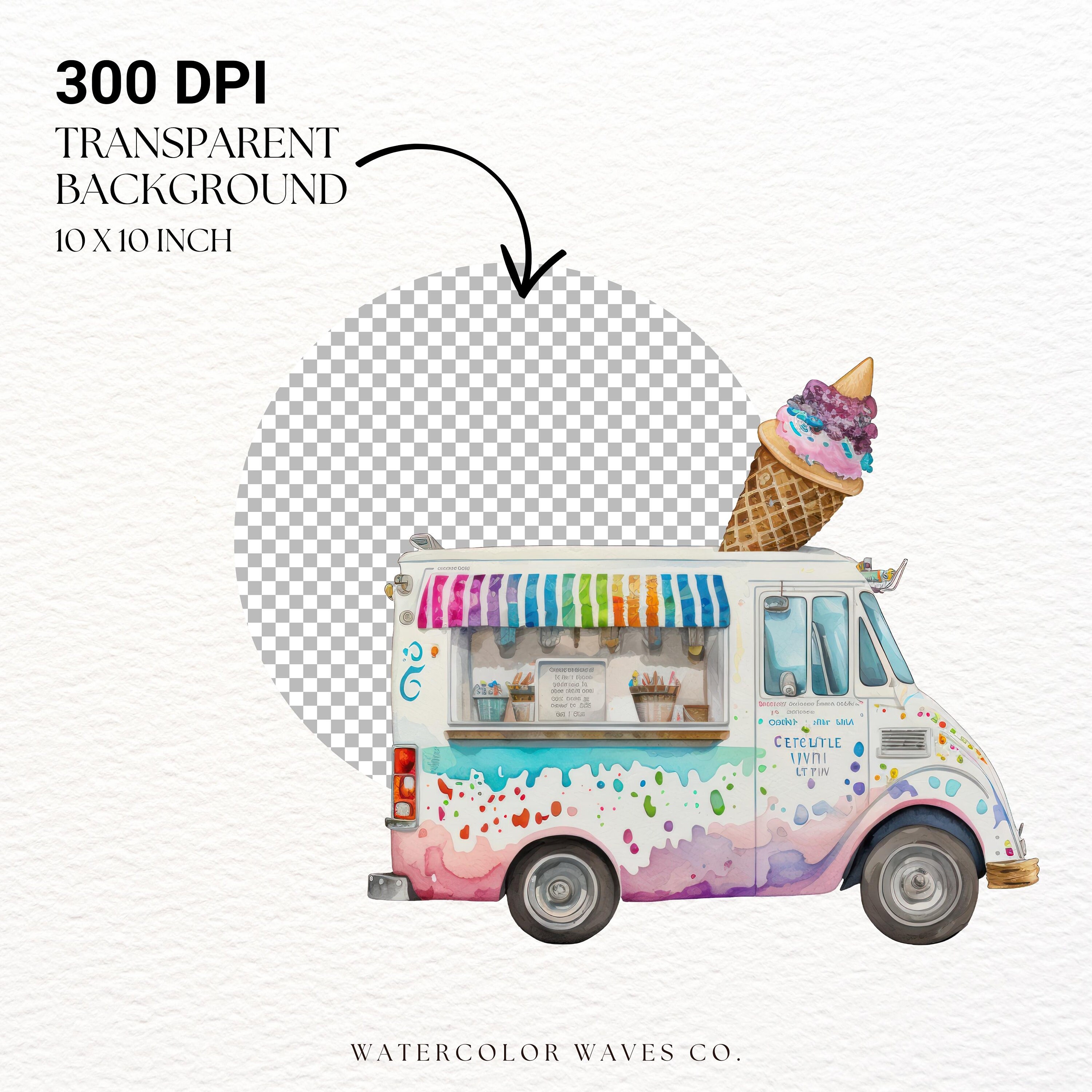 Cute Ice Cream Shop Clipart | Watercolor Ice Cream Clipart | Summer ...