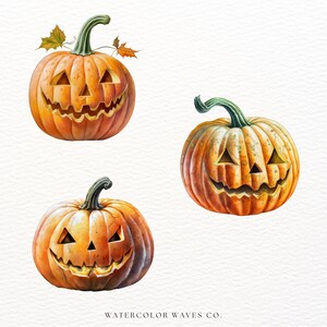 Halloween Pumpkin Clipart | Watercolor Halloween PNG | Spooky Collage ...