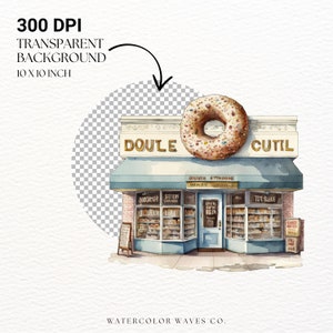 Donut Shop Clipart | Watercolor Donut PNG | Baking Clipart Bundle ...