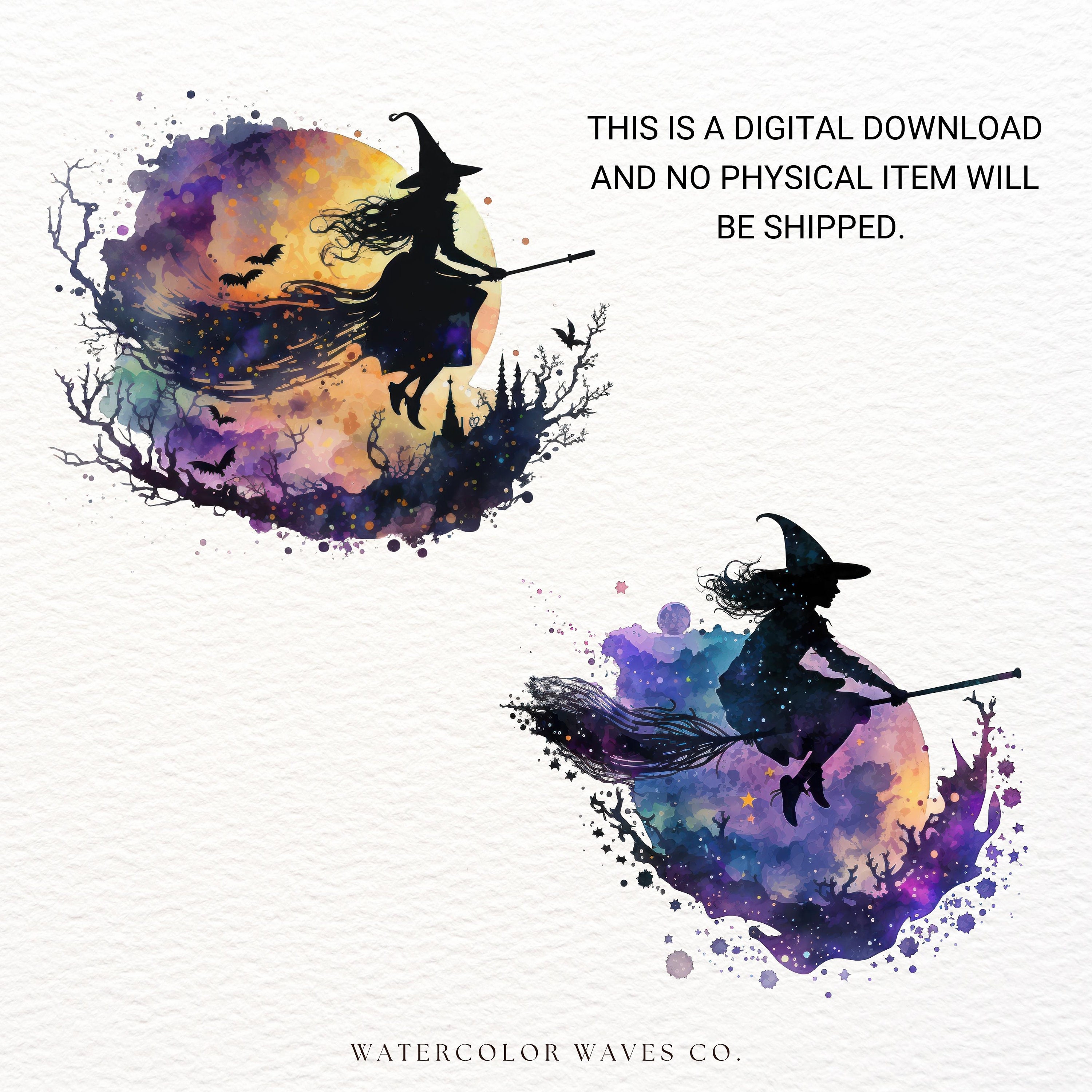 Watercolor Witch Clipart Halloween Witch PNG Digital - Etsy Canada