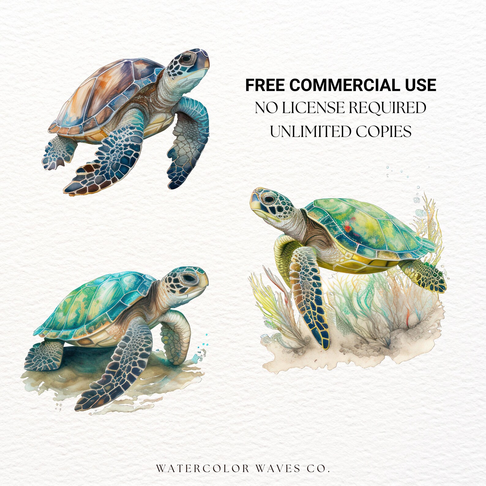 Sea Turtle PNG Watercolor Sea Turtle Clipart Sea Animals PNG Cute Sea ...