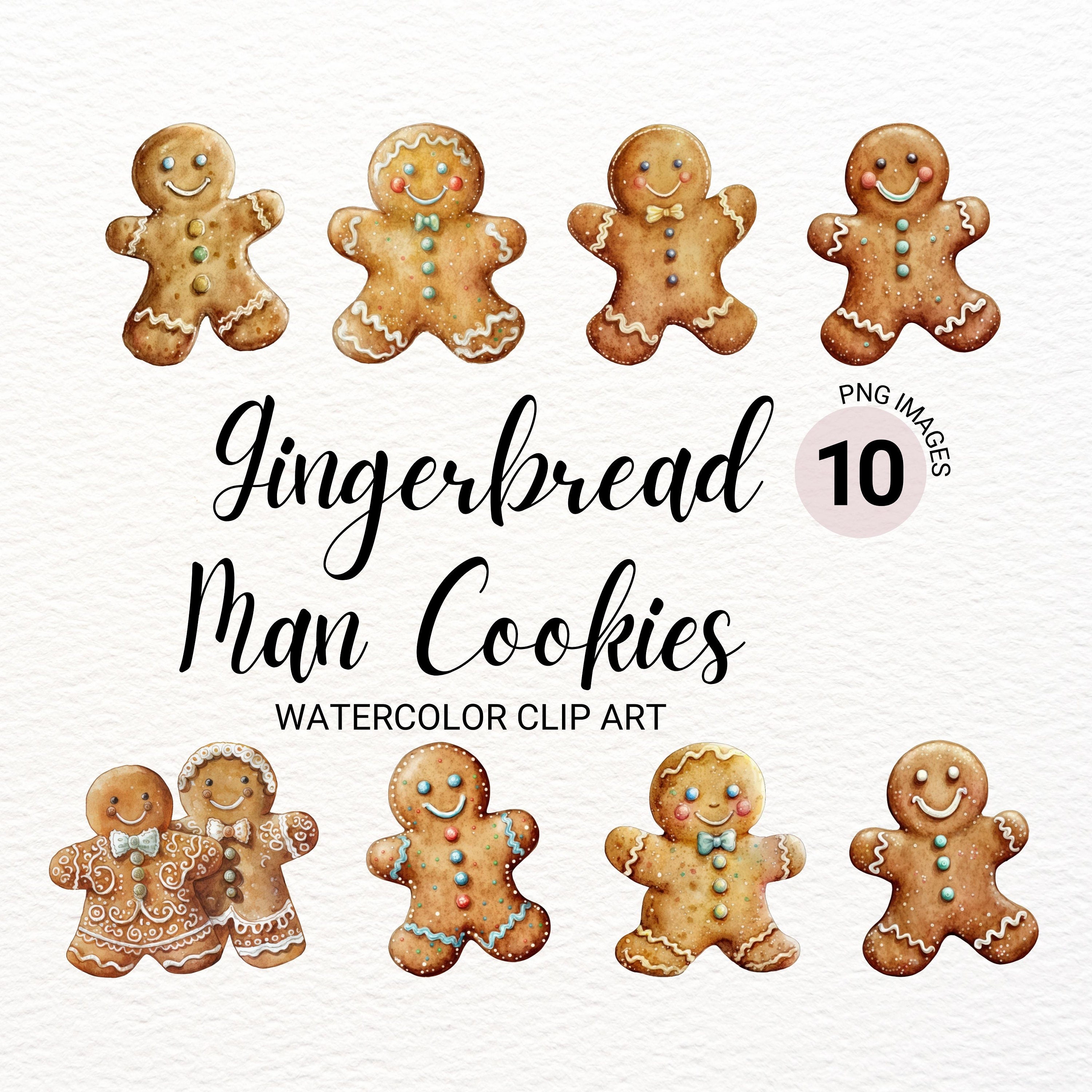 Gingerbread Man Clipart Food PNG Bakery Christmas Cookies - Etsy