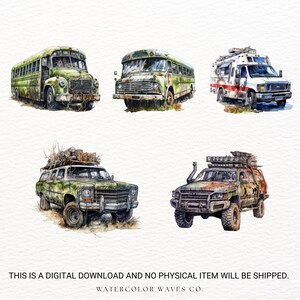 Zombie Apocalypse Clipart | Watercolor Halloween PNG | Fantasy Clipart ...