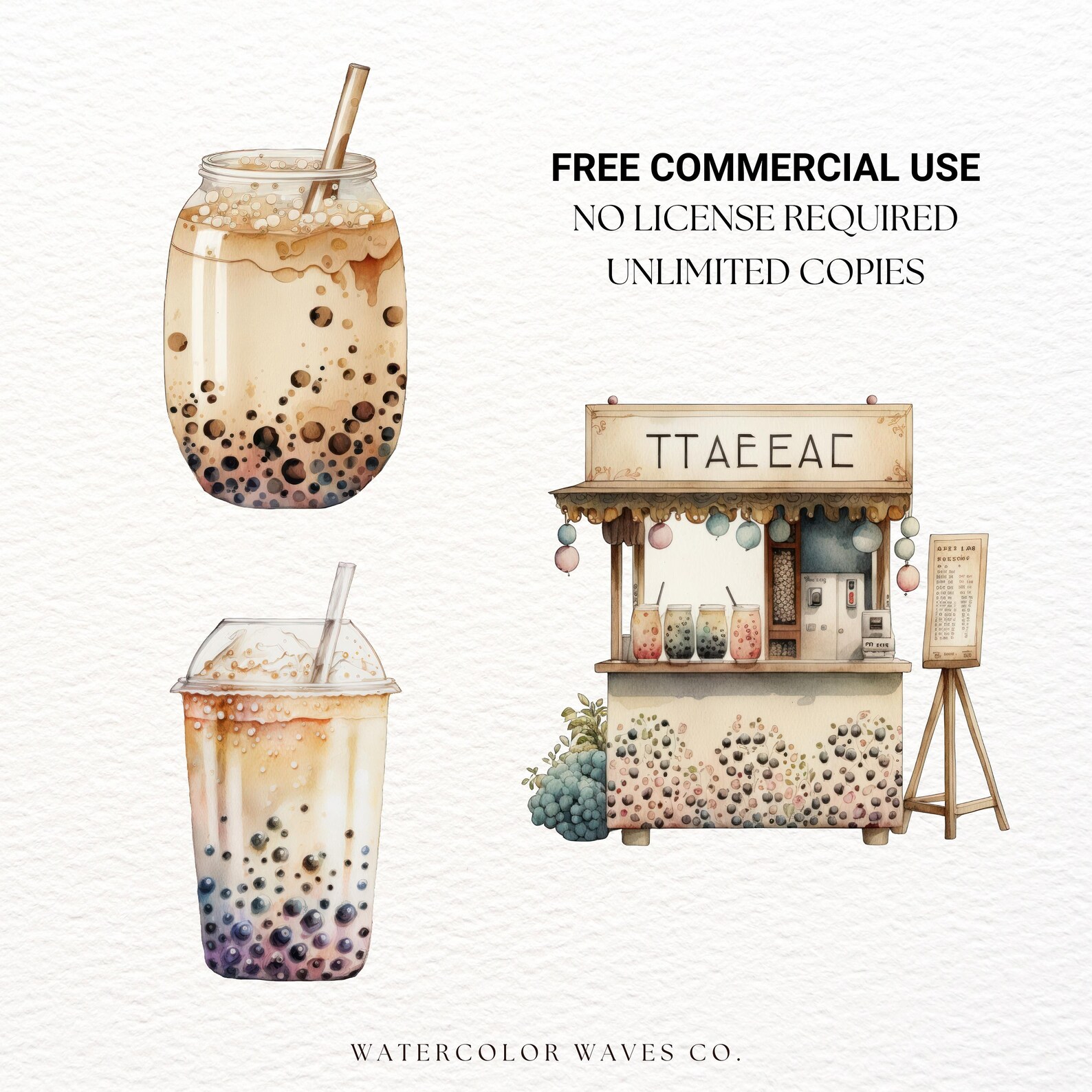 Boba Tea Clipart Bubble Tea PNG Watercolor Drinks Clipart - Etsy Canada