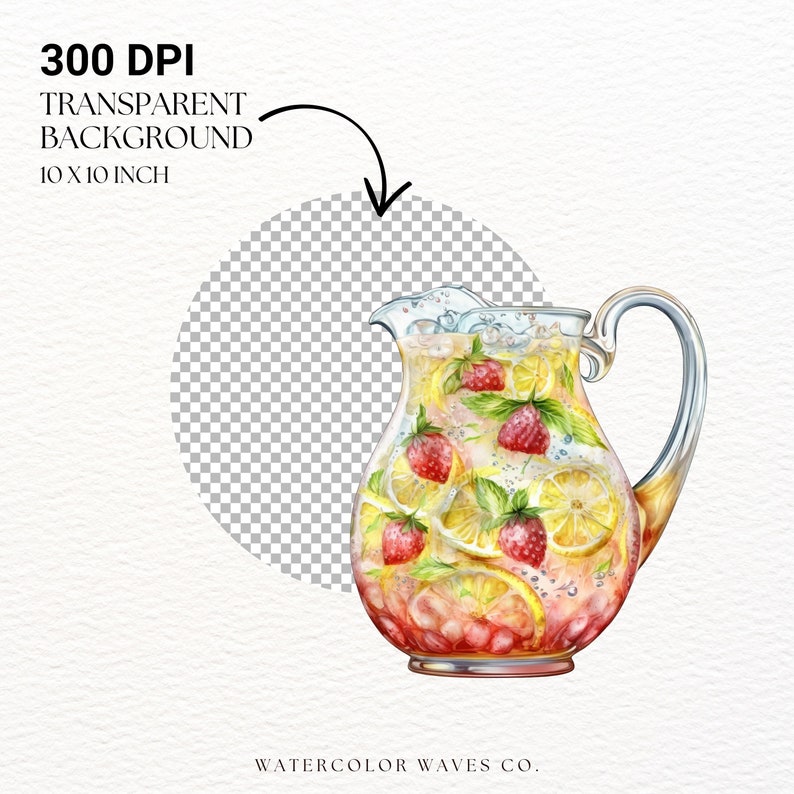 Watercolor Strawberry Lemonade PNG Pink Lemonade Clipart - Etsy