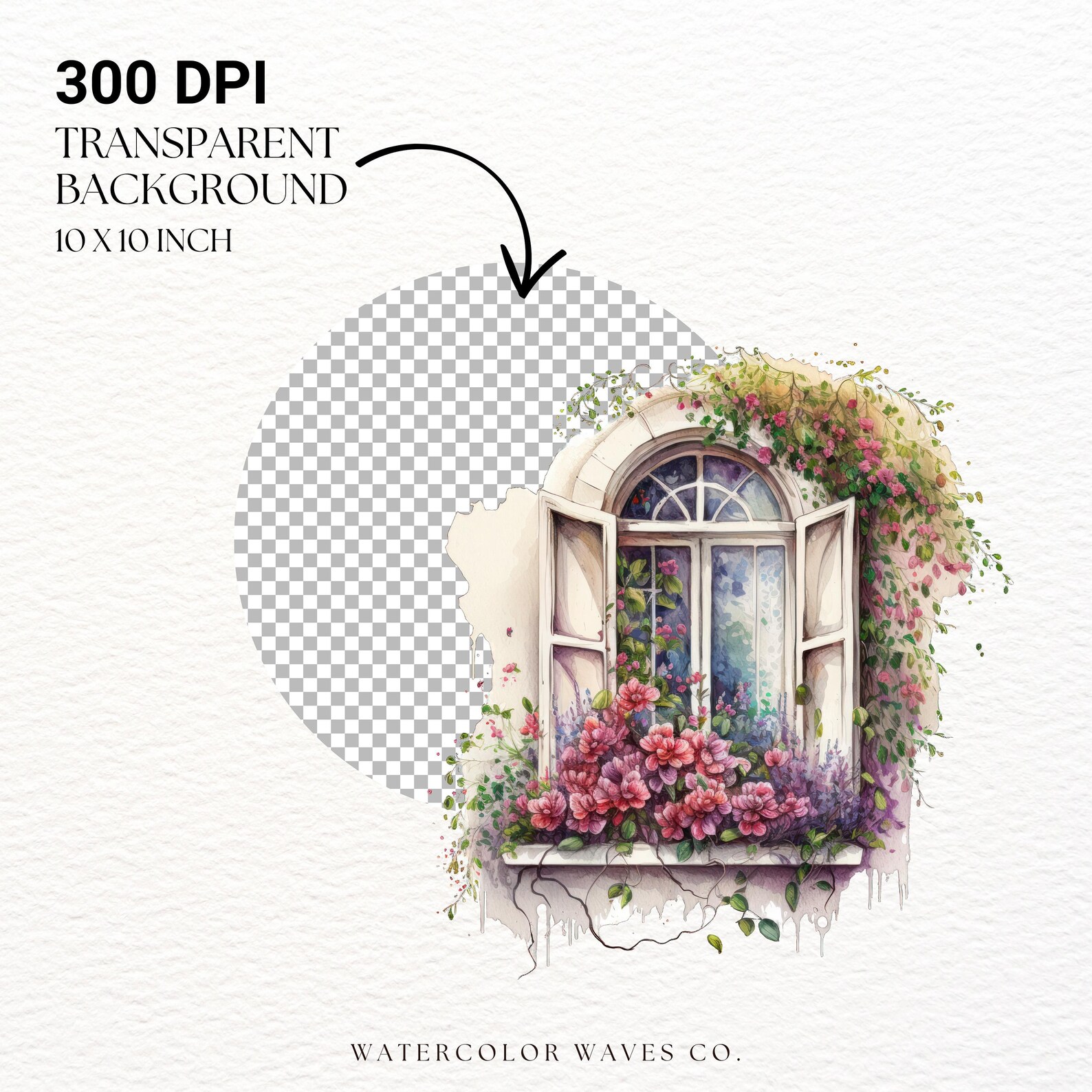 Watercolor Flower Windows Clipart | Window With Flowers PNG | Summer ...