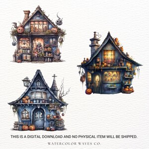 Spooky Magic Shop Clipart | Watercolor Halloween PNG | Collage Images ...
