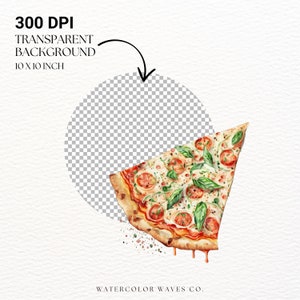 Pizza Art | Pizza Clipart | Watercolor Pizza PNG | Food Clipart ...