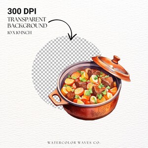 Watercolor Stew Clipart | Food Clipart Bundle | Kawaii Collage Images ...