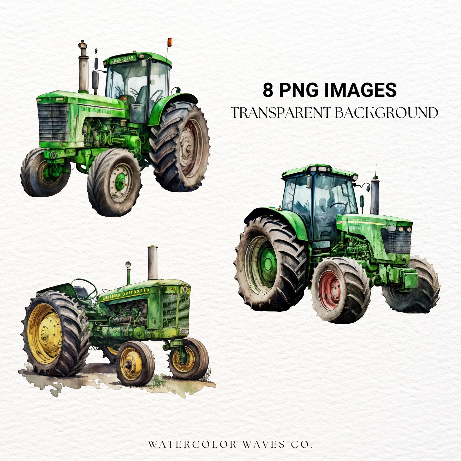 Watercolor Green Tractor PNG Farm Tractor Clipart Farm - Etsy Canada