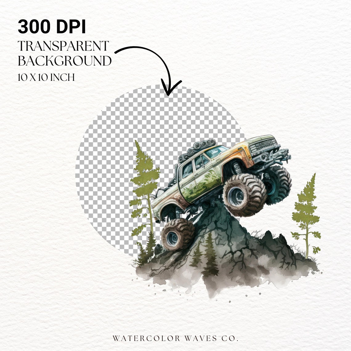 Monster Truck PNG | Watercolor Monster Truck Clipart | Monstertruck PNG ...