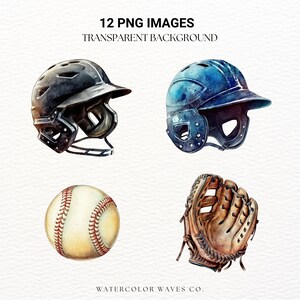 Baseball Clipart Bundle | Watercolor Sports PNG | Summer Collage Images ...
