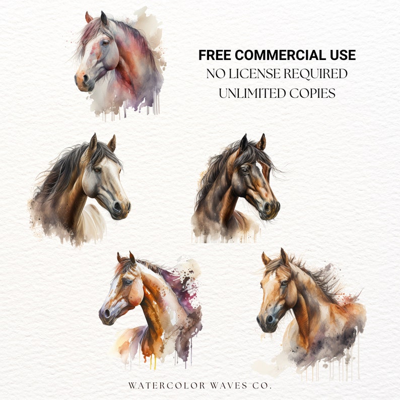 Horse PNG | Horse Clipart Set | Watercolor Horse | Western Clipart ...
