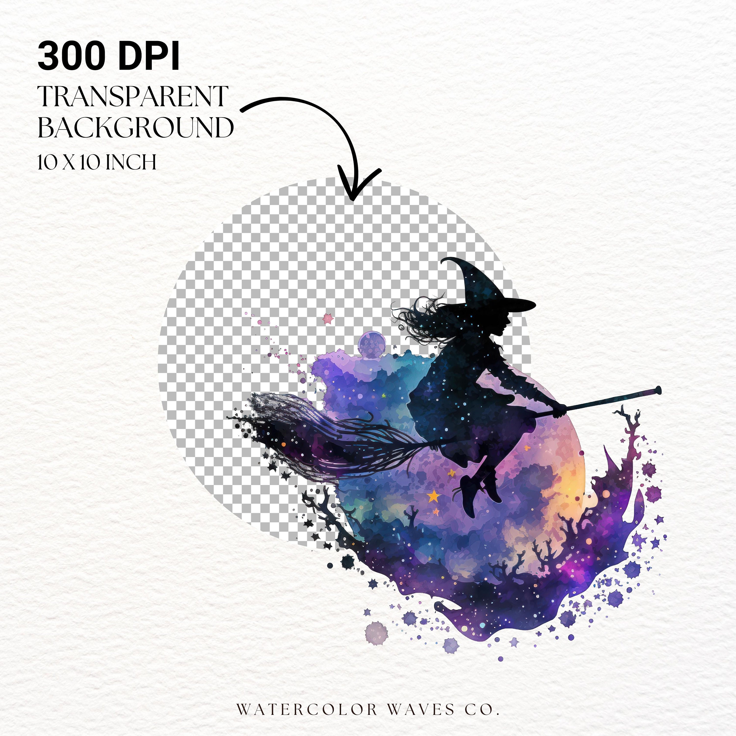 Watercolor Witch Clipart Halloween Witch PNG Digital - Etsy Canada