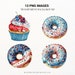 4th of July Donut Clipart | Watercolor Desserts Clipart Bundle | Food ...