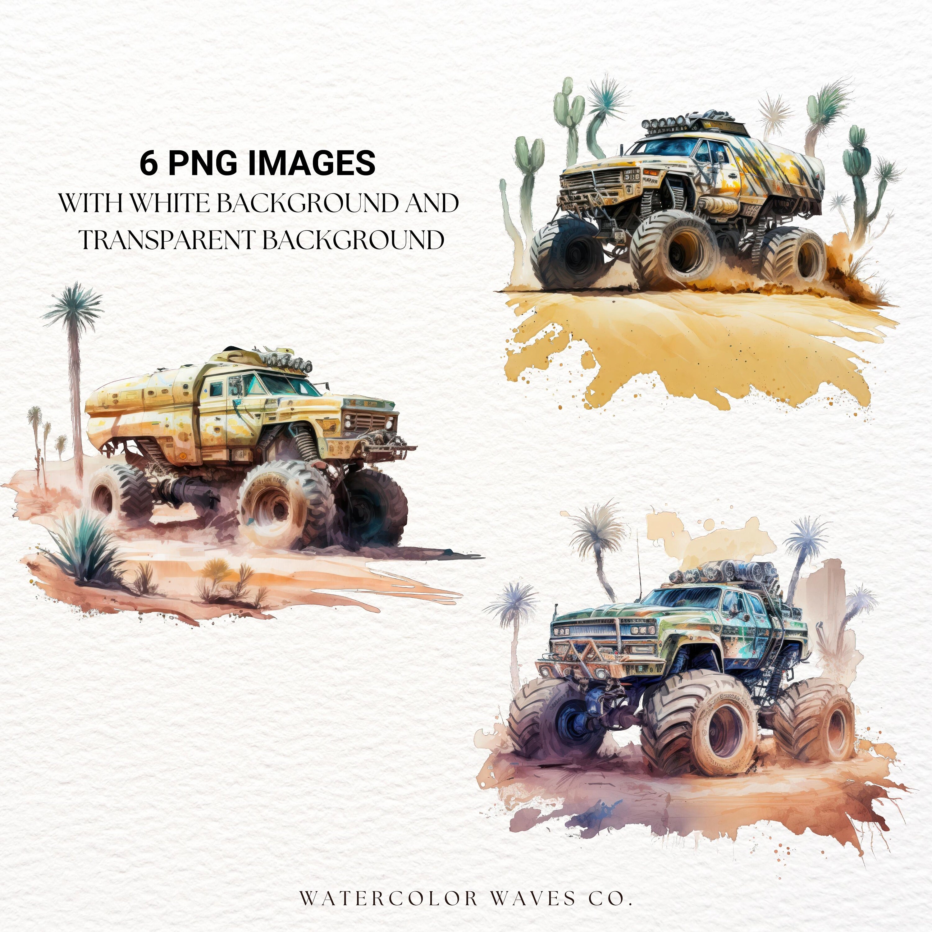 Monster Truck PNG | Watercolor Monster Truck Clipart | Monstertruck PNG ...