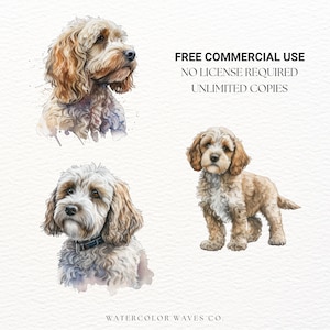 Cockapoo Clipart | Cute Dog Clipart | Dog PNG | Watercolor Cockapoo PNG ...