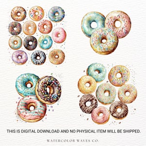 Donut Clipart | Watercolor Donut PNG | Baking Clipart | Dessert Clipart ...