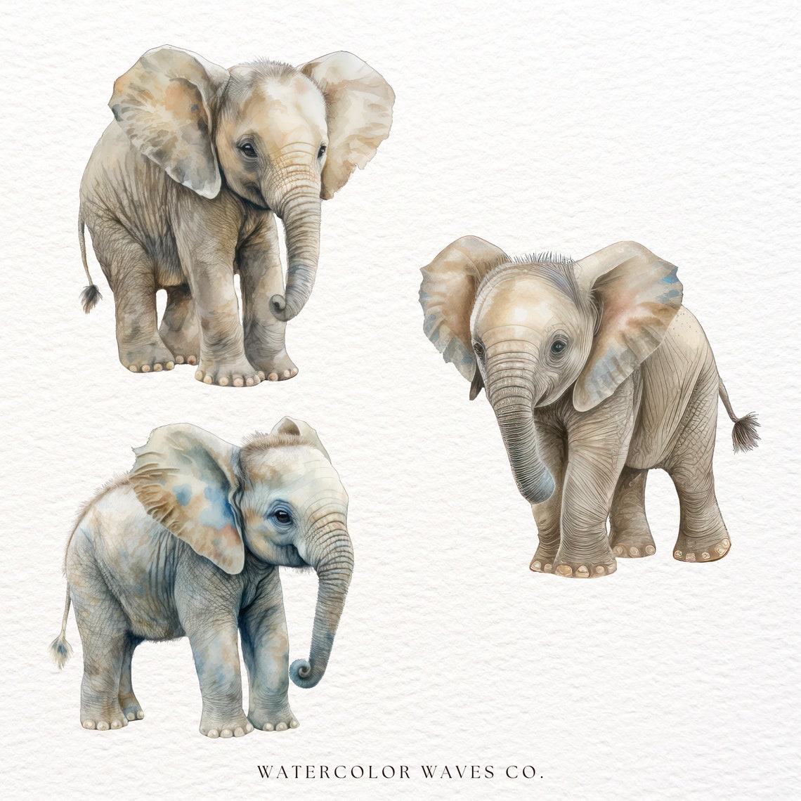 Baby Elephant PNG | Baby Animals Clipart | Watercolor Elephant Clipart ...