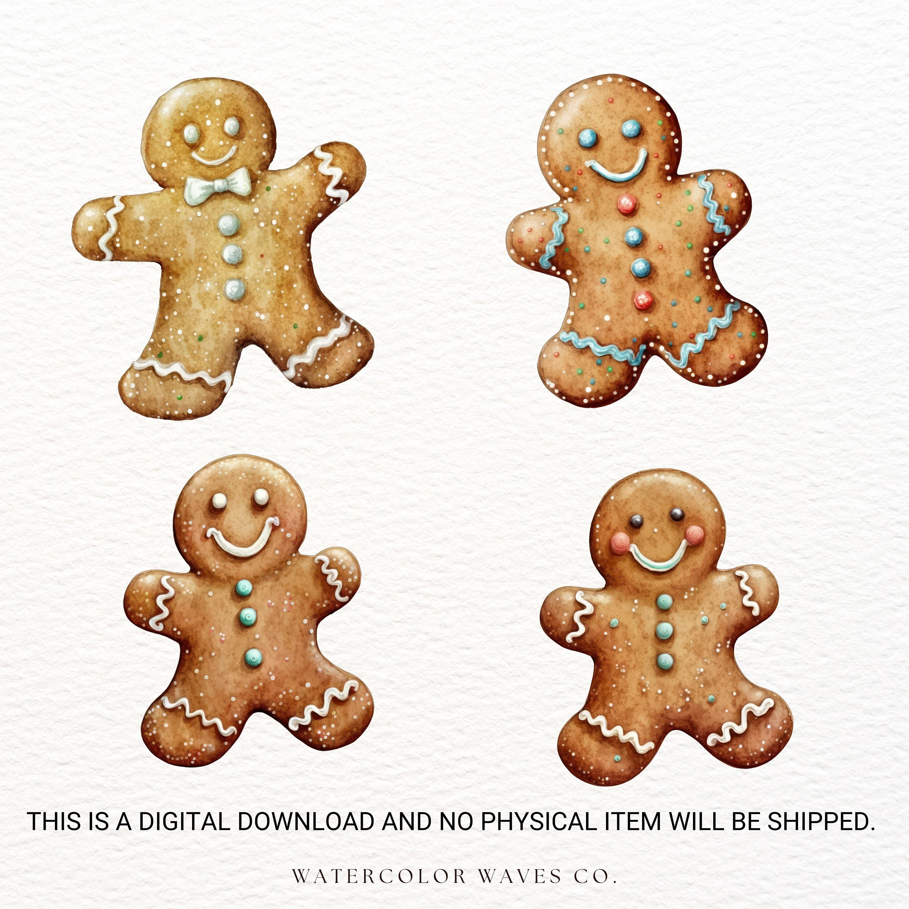 Gingerbread Man Clipart Food PNG Bakery Christmas Cookies - Etsy