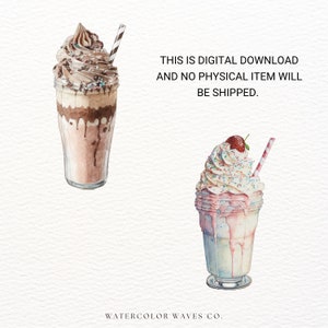 Milkshake Clipart | Watercolor Ice Cream Decor | Summer Clipart ...