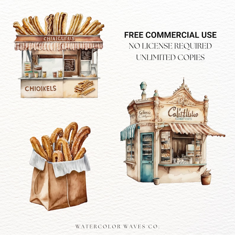 Churros Stand Clipart Baking Clipart Food Clipart - Etsy