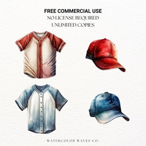 Baseball Clipart Bundle | Watercolor Sports PNG | Summer Collage Images ...