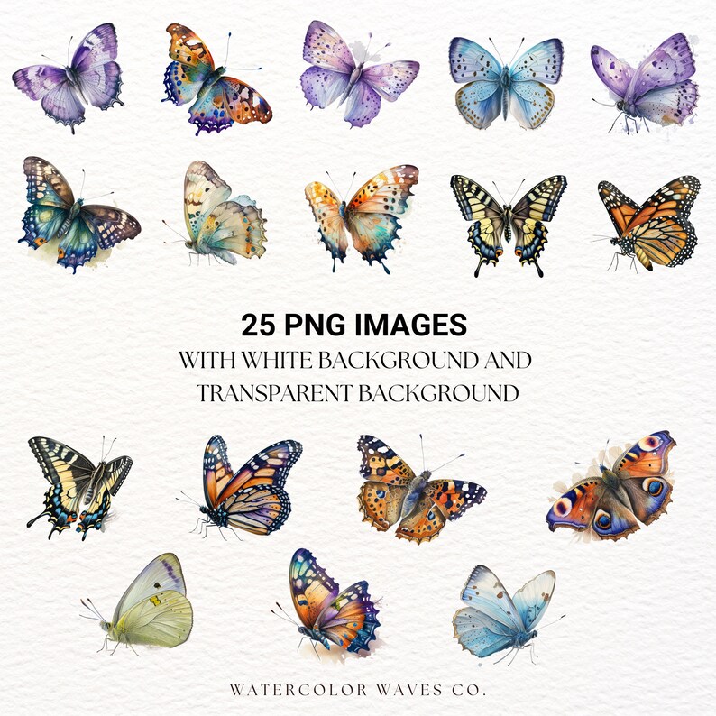 Monarch Butterfly Clipart Watercolor Butterfly PNG Floral - Etsy Canada