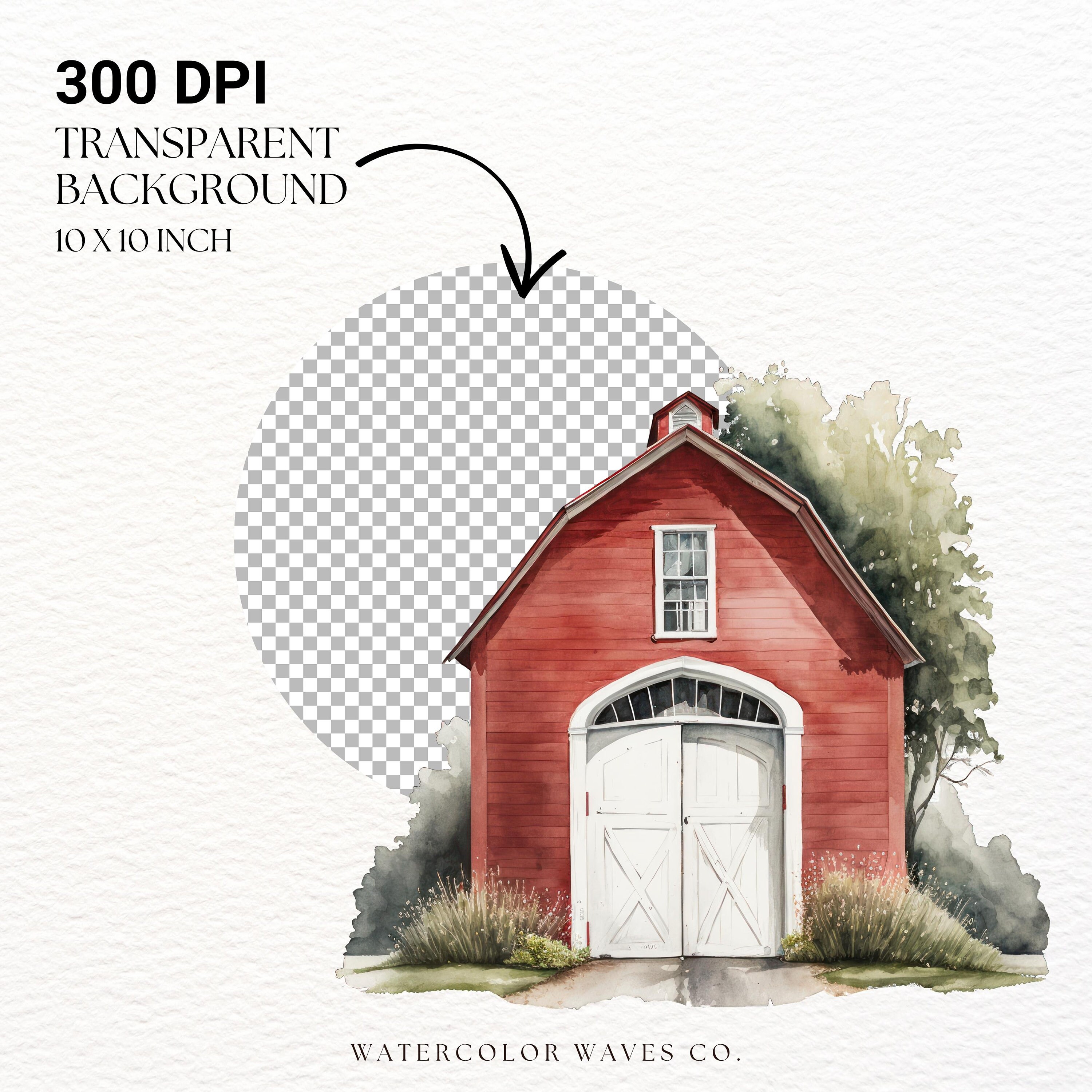 Red Farm Barn Clipart Farmhouse PNG Watercolor Barn Farm - Etsy Canada