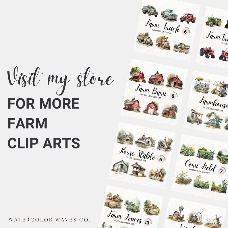 Bale of Hay Clipart Bundle | Farm Landscape | Watercolor Wheat Field ...