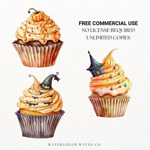 Spooky Cupcake Clipart | Baking Clipart Bundle | Halloween Food Clipart ...