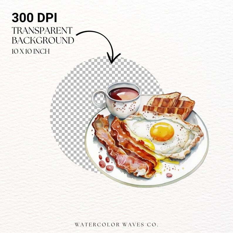 Breakfast Clipart | Watercolor Food Clipart | Waffles PNG | Pancakes ...