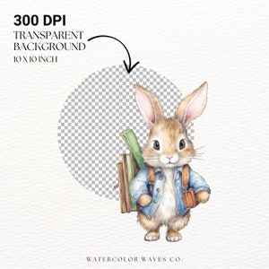 Smart Bunny Clipart | Easter Bunny PNG | Cute Baby Animals | Nursery ...