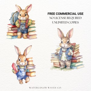 Smart Bunny Clipart | Easter Bunny PNG | Cute Baby Animals | Nursery ...